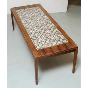Danish Ceramic Tile Coffee Table with Bird Motif - Scandinavian - Other ...