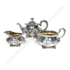 George IV Silver Tea Set with Ornate Floral Decoration, London - Tea ...