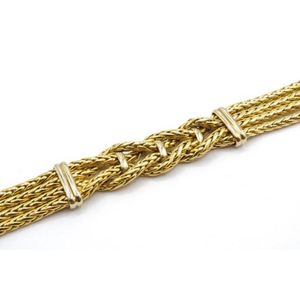 18ct Italian Gold Braid Chain Necklace with Four Row Rope - Necklace ...