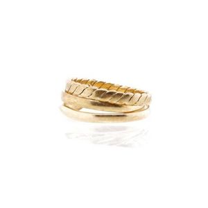 Set of Three 9ct Yellow Gold Rings, Total Weight 3.30g - Rings - Jewellery