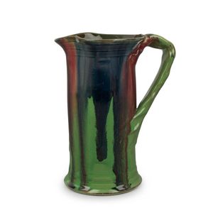 Remued Pottery Jug with Lime Green, Pink, Blue Glaze, 18.5cm - Remued ...