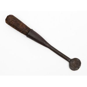 19th Century Antique Flensing Tool with Circular Head and Handle ...