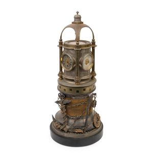 French Industrial Revolution lighthouse clock with rotating turret ...