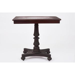 1850 Australian Cedar Hall Table with Wooden Castors and Column ...