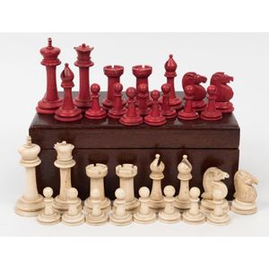 19th Century Whalebone Chess Set in Australian Cedar Box - Games ...