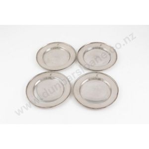 Set of 4 Engraved Sterling Silver Plates, 15 cm Diameter - Trays ...