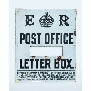 Mid-Century Enamel Post Office Letterbox Sign from John Lawford's ...