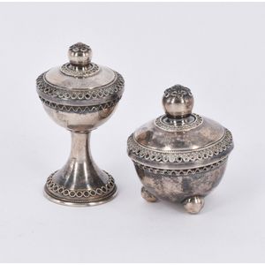 Collectable sterling silver miniature statuary and household wares ...