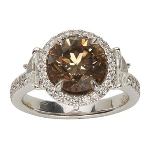Argyle Dark Yellow Brown Diamond Cluster Ring - Rings - Jewellery