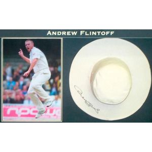 Flintoff's Signed Hat and Action Shot Display - Sporting - Cricket ...