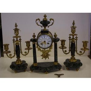 French Gilt Bronze Garniture Clock Set, 1860-90 - Clocks - Sets ...