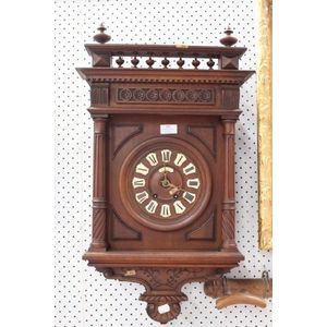 French Walnut Wall Clock with Key and Pendulum - Clocks - Wall ...