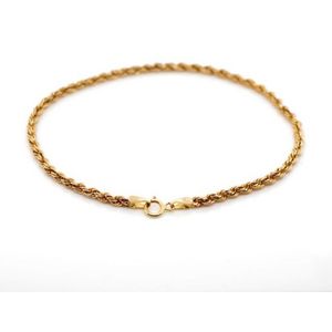 375 Italy Rose Gold Rope Chain Bracelet - 18cm Length - Bracelets ...