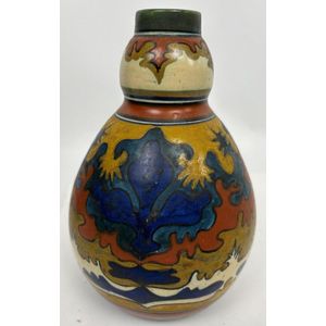 Art Deco Gouda Holland Pottery Vase with Graphic Pattern - Gouda - Ceramics