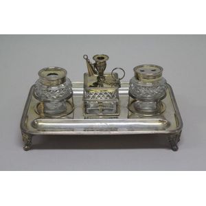 Antique sterling silver ink stands - price guide and values