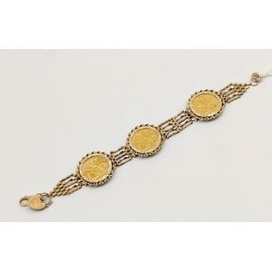 1982 English Sovereign Gate Link Bracelet Set - 9ct Gold - Bracelets ...