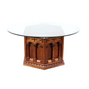 Hexagonal Gothic Revival Centre Table with Corinthian Columns - Tables ...