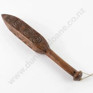 Thomas Hall 20th Century Carved Patuki Hand Club Y22861 - New Zealand ...
