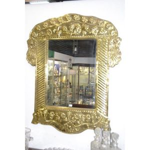 Embossed Brass Wall Mirror - Mirrors - Overmantlel/Wall/Consoles ...
