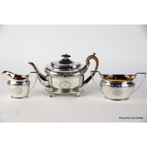 Antique sterling silver Georgian tea set / service - price guide and values