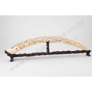 Carved Chinese ivory tusks and ivory tusk bridges - price guide and values