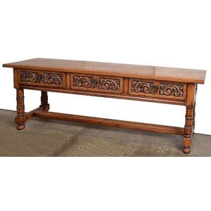 Antique Spanish side and serving tables, in walnut, chestnut and ...