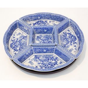 Japanese Blue & White Lazy Susan (37cm) - Ceramics - Japanese - Oriental