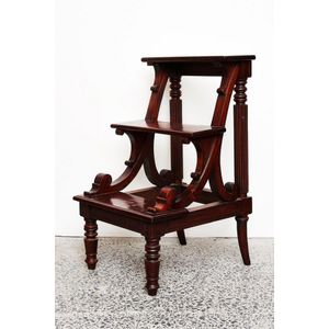 Antique wooden library steps and ladders (see also metamorphic chairs ...