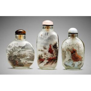 Chinese Inside Painted Glass Snuff Bottles (Set of 3) - Snuff Bottles ...