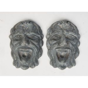 French 19th Century Lead Fountain Head Masks (Pair) - Decorative ...