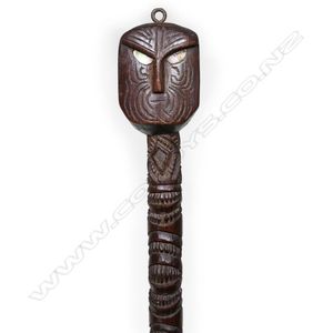 Maori God Stick with Double Masked Top and Paua Inserts - New Zealand ...