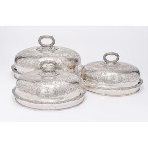 Antique silver plate meat covers, food covers, dish covers cloche ...