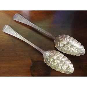 1837 London Hallmarked Berry Serving Spoons in Sterling Silver ...