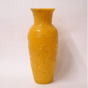 Imperial Yellow Peking Glass Vase with Qianlong Mark - Ceramics ...