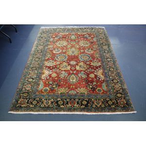 Indian Handmade Wool Rug with Red and Blue Tones - Rugs & Carpets ...