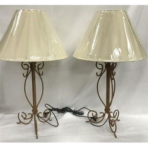 Rustic Metal Table Lamps with Shades - 68cm Height - Lamps - Table ...
