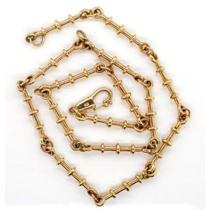 9ct Rose Gold Bar Link Necklace - 32g, 48cm - Necklace/Chain - Jewellery