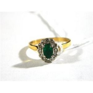 9ct Gold Gilson Emerald & Diamond Ring - Rings - Jewellery