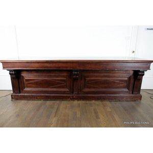 Victorian Mahogany Shop Counter with Elongated Diamond Motifs ...