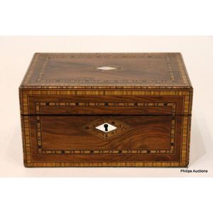Victorian Walnut and Tunbridge Ware Box, Late 19th Century - Boxes ...