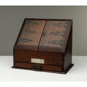 Antique Oak Writing Compendium, c. 1906 - Boxes - Writing, Sewing, etc ...