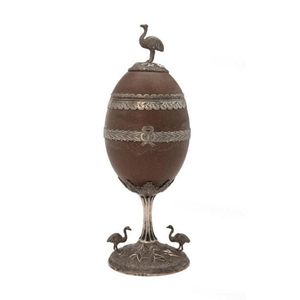 Victorian Silver Emu Egg with Cast Emus - Eggs, Mounted Emu and Other ...