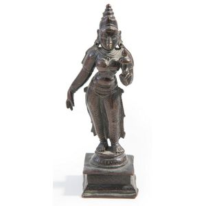 17th Century South Indian Bronze Devi Goddess Statue - Bronze - Oriental