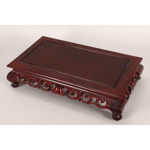Chinese Wooden Tea Table with Pierced Scrolling Decoration - Furniture ...