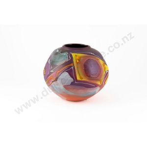 Polychrome Barry Ball Vase with Abstract Decoration - New Zealand ...