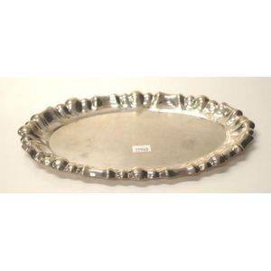 Sterling Silver Oval Serving Dish with Decorative Edging, 27cm - Bowls ...