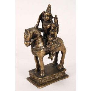 Bronze Figure Group of Khandoba and Mhalsa on Horseback - Furniture ...