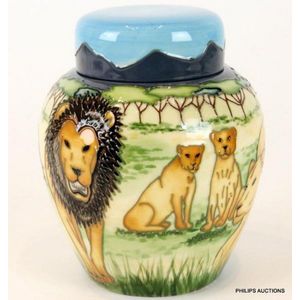 Limited Edition Lion Ginger Jar by Moorcroft - Moorcroft - Ceramics