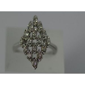 12ct White Gold Ring with 16 Diamonds - Rings - Jewellery