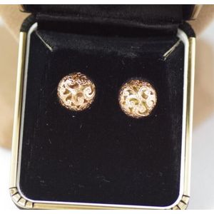 Pierced Design 9ct Gold Earrings - 2.8g - Earrings - Jewellery